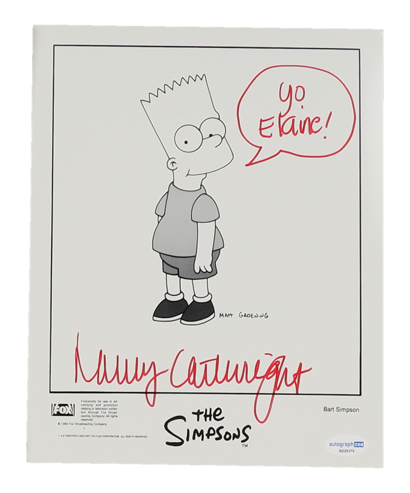 Nancy Cartwright Signed "The Simpsons" 8x10 Photo Inscribed "Yo" (ACOA ...