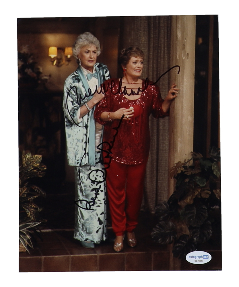 Bea Arthur & Rue McClanahan Signed "The Golden Girls" 8x10 Photo (ACOA ...