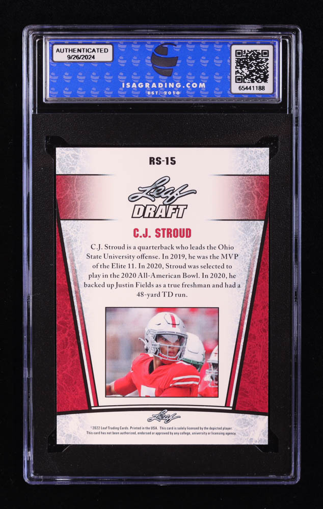 CJ Stroud 2022 Leaf Special Release Rookie Silver #RS15 RC (ISA 10 ...