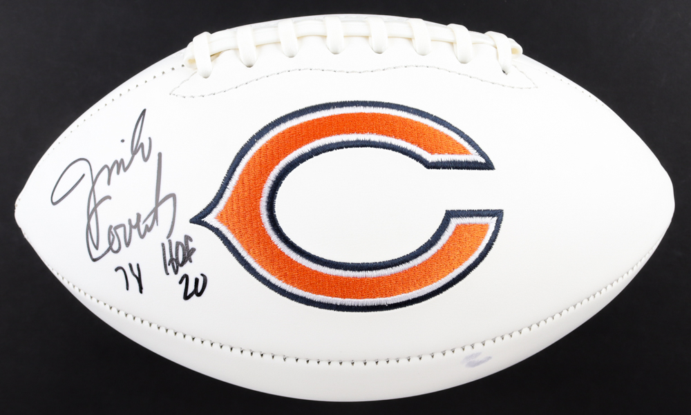 Jim Covert Signed Bears Logo Football Inscribed "HOF 20" (Schwartz ...