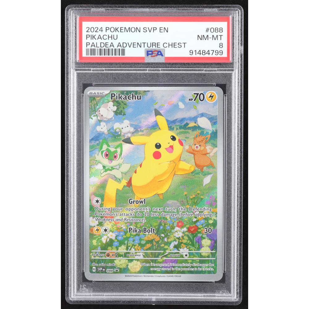 Pikachu 2023-24 Pokemon Scarlet and Violet Black Star Promos #088 (PSA 8) | Pristine Auction