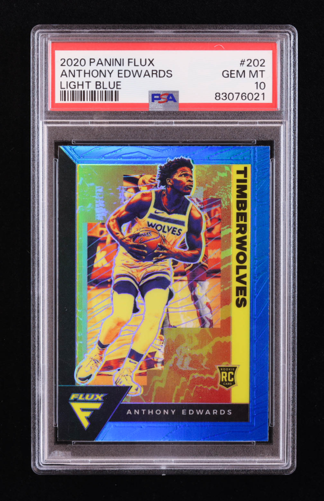Anthony Edwards 2020-21 Panini Flux Light Blue #202 RC (PSA 10 ...