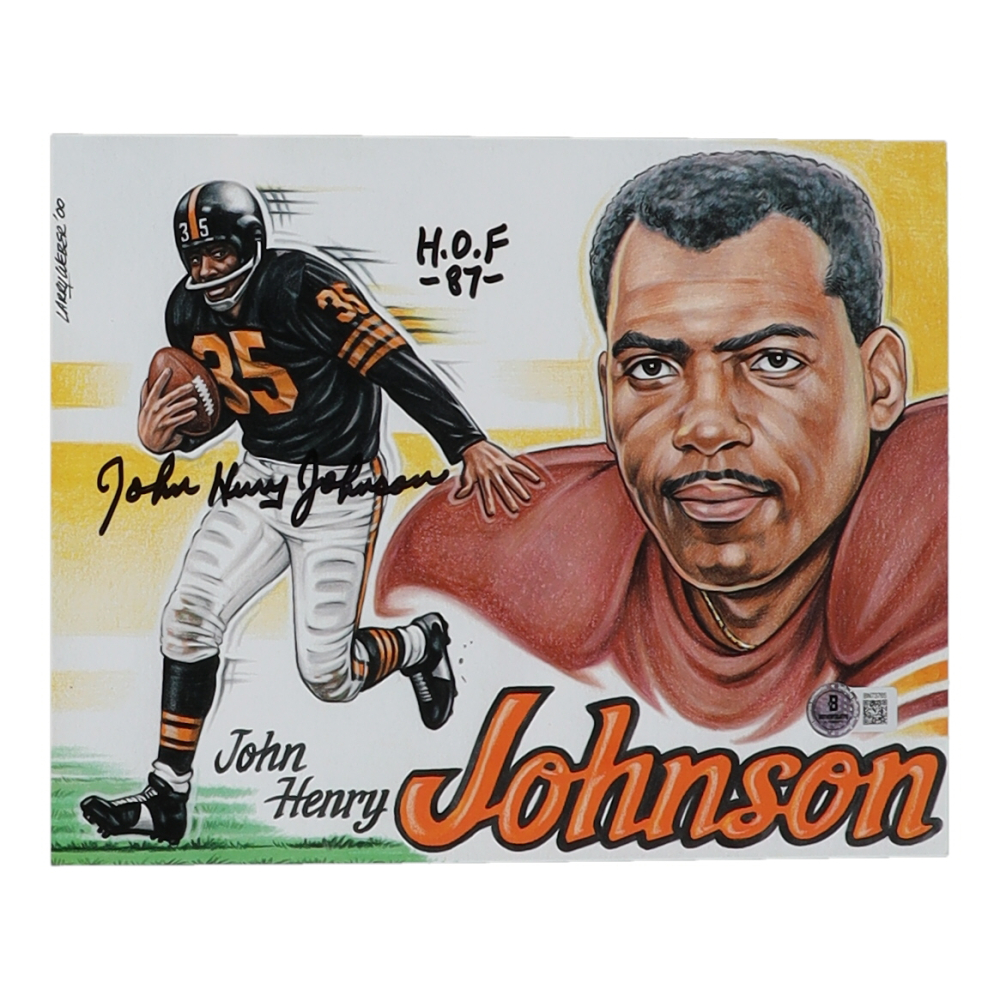 John Henry Johnson Signed 49ers 8x10 Photo Inscribed "H.O.F. -87 ...