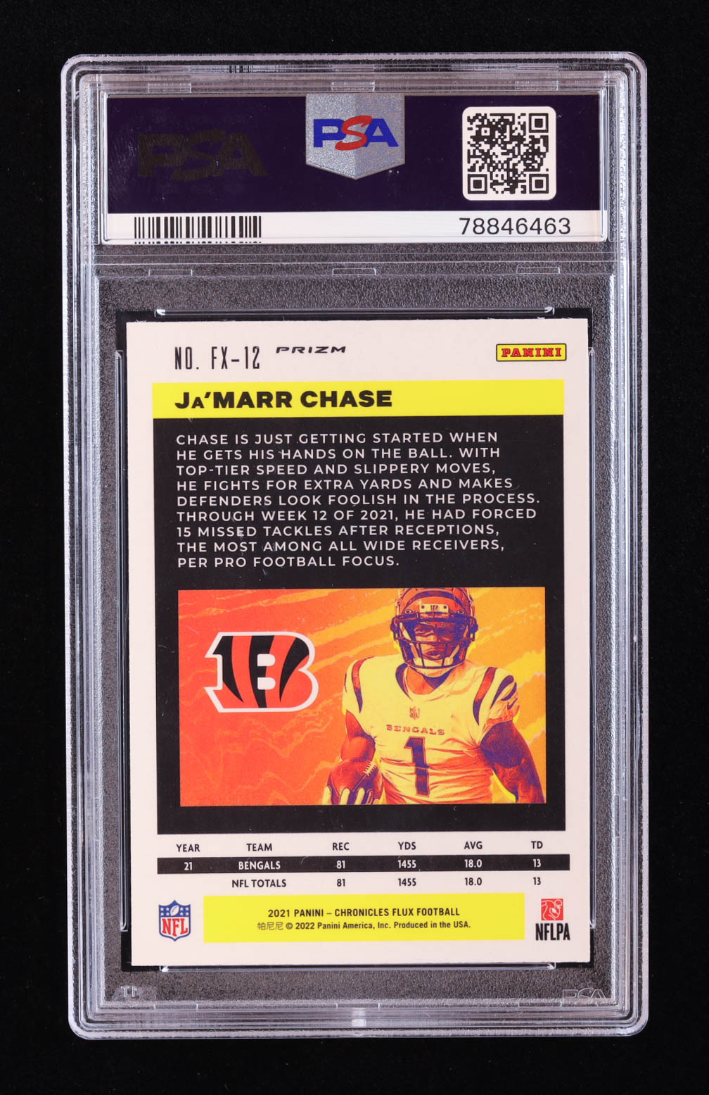 Ja'Marr Chase 2021 Panini Chronicles Flux Rookies Silver #12 RC (PSA 10 ...