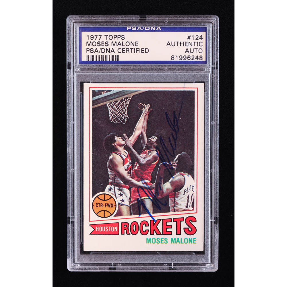 Moses Malone Signed 1977-78 Topps #124 (PSA) | Pristine Auction