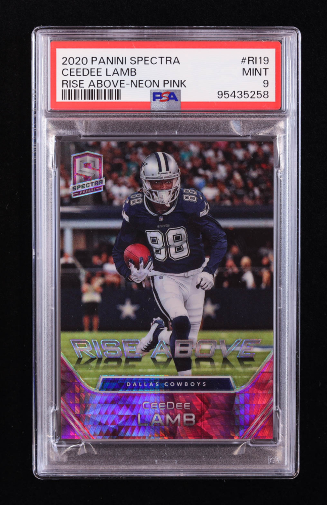 CeeDee Lamb 2020 Panini Spectra Rise Above Neon Pink #19 RC #13/25 (PSA ...