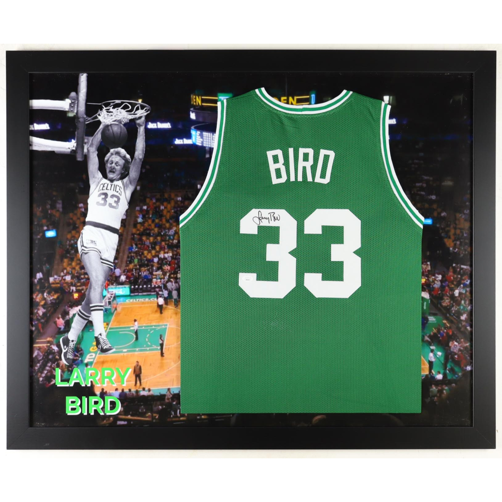 Larry Bird Signed Custom Framed Jersey Display (JSA) | Pristine Auction