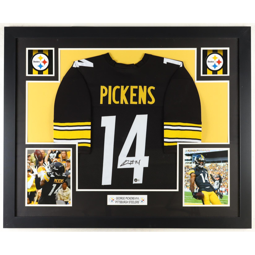 George Pickens Signed Custom Framed Jersey Display (Beckett) | Pristine ...