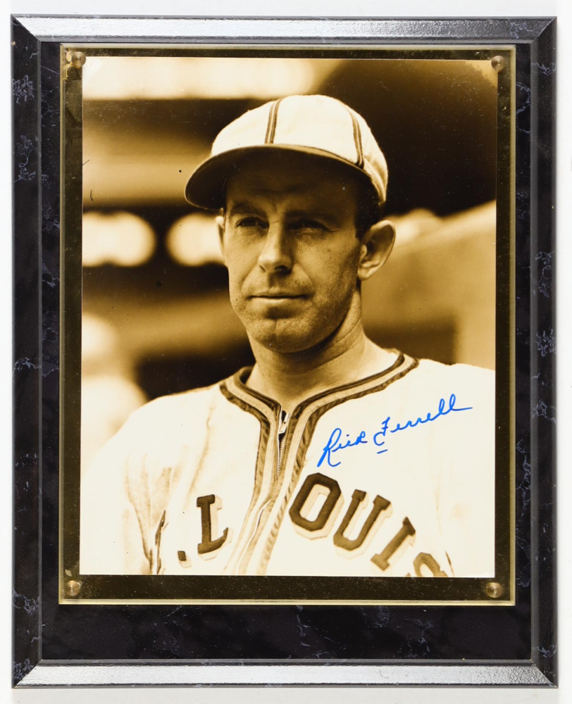 Rick Ferrell Signed Browns Custom Photo Plaque Display (Beckett ...