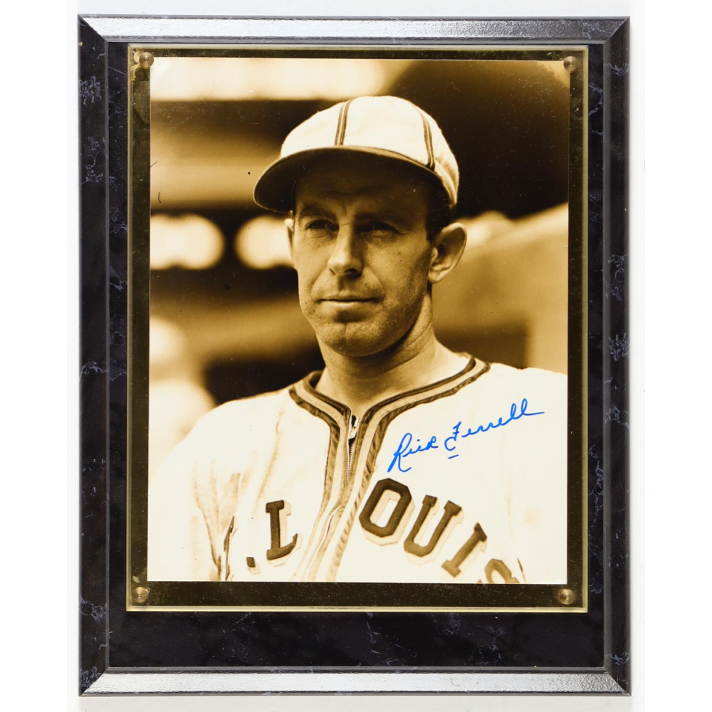 Rick Ferrell Signed Browns Custom Photo Plaque Display (Beckett ...