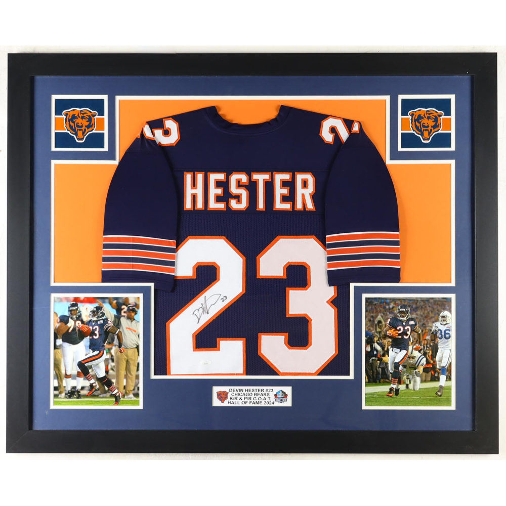 Devin Hester Signed Custom Framed Jersey Display (JSA) | Pristine Auction