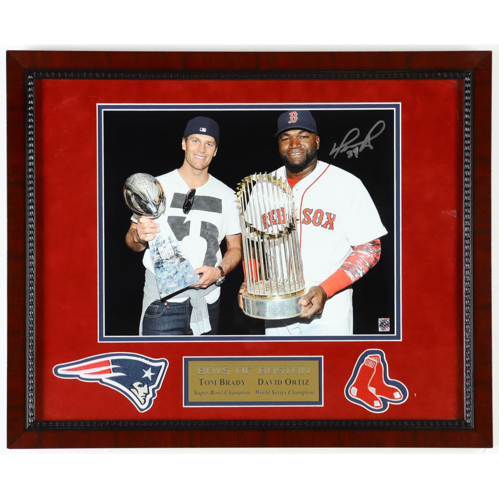 David Ortiz Signed "Boys Of Boston" Custom Framed Photo Display (Ortiz ...