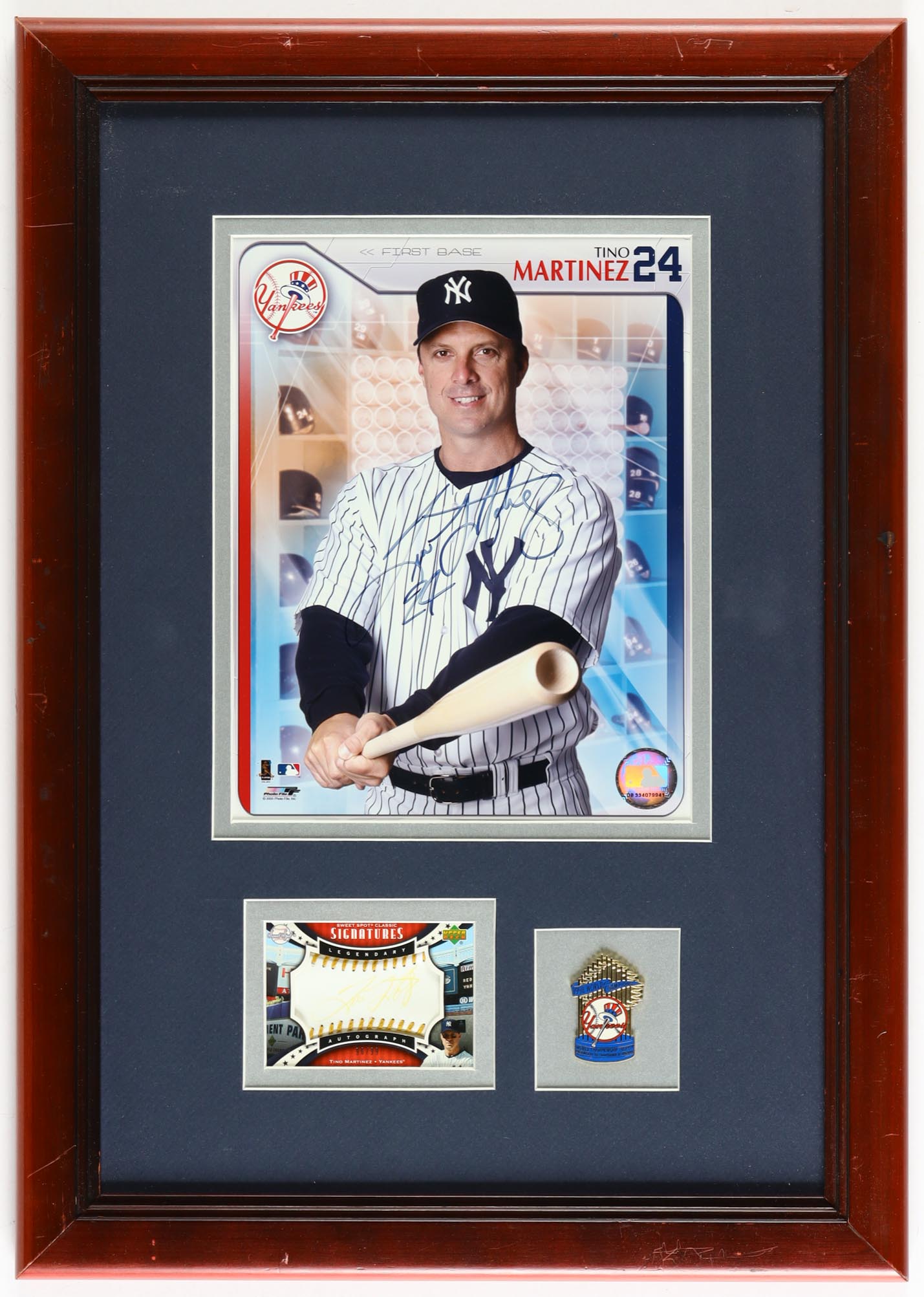 Tino Martinez Signed Yankees Custom Framed Card Display (Beckett ...