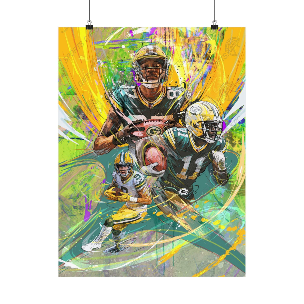 Romeo Doubs, Christian Watson & Jayden Reed Packers 36x24 Poster ...