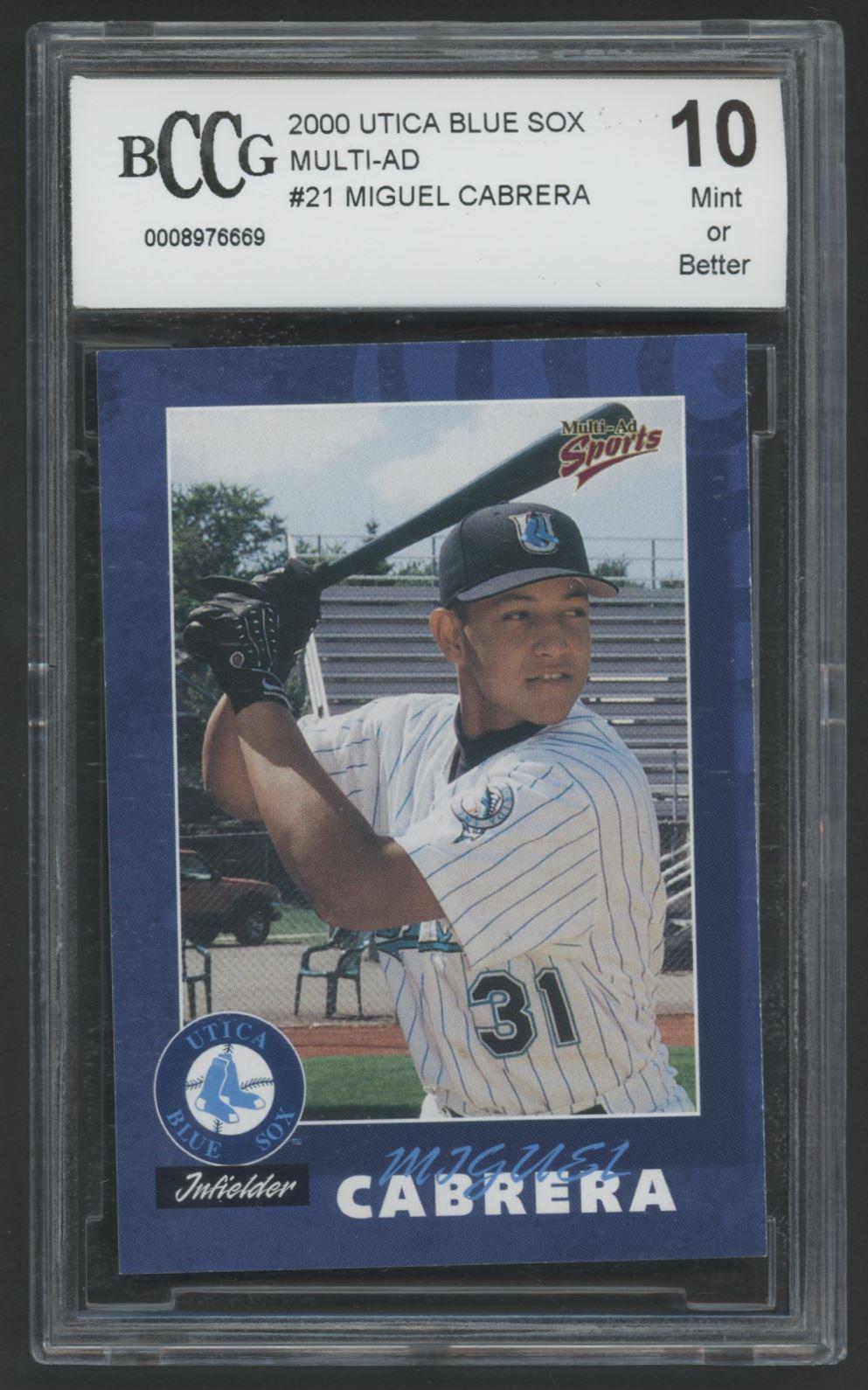 Miguel Cabrera 2000 Utica Blue Sox Multi-Ad #21 (BCCG 10) | Pristine ...