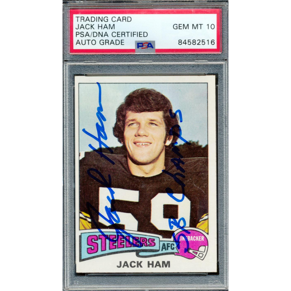 Jack Ham 1975 Topps #125 RC Inscribed "SB Champs" (PSA | Autograph ...