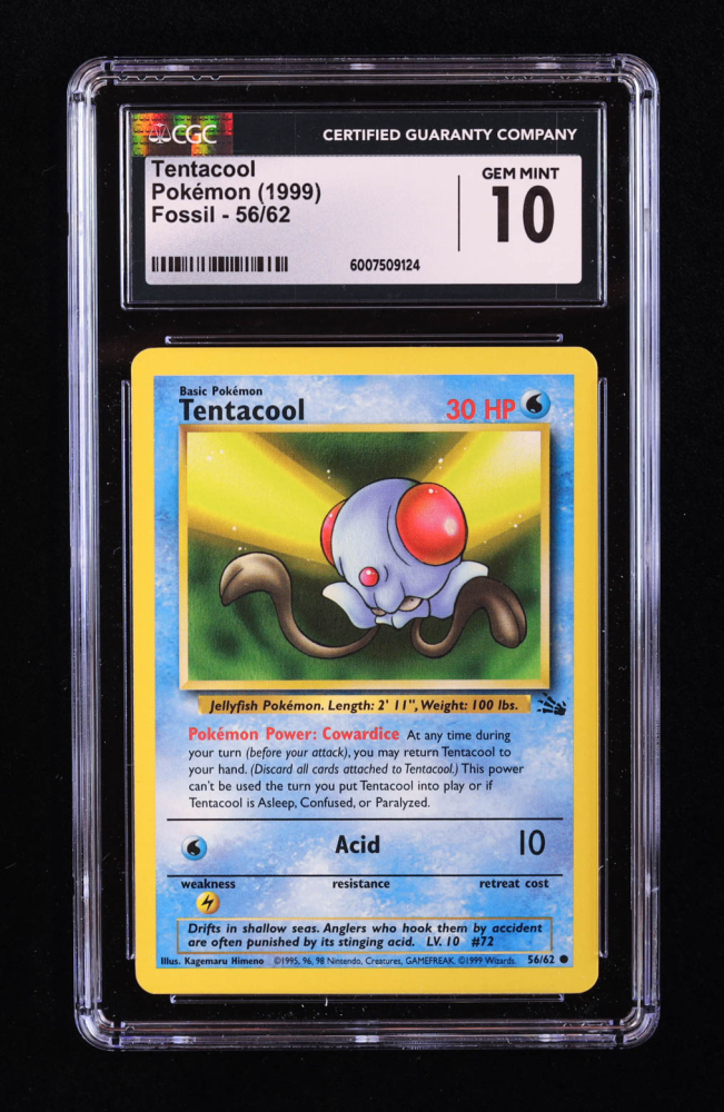 Tentacool Pokemon 1999 Fossil #56 (CGC 10) | Pristine Auction