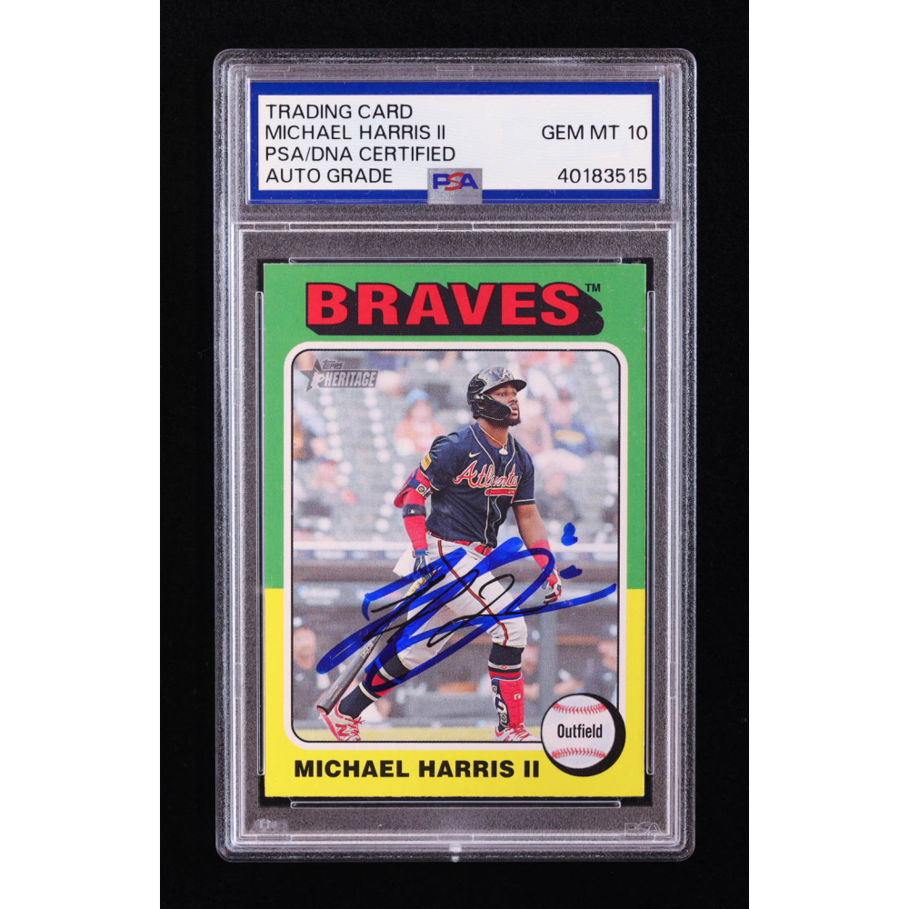 Michael Harris II Signed 2024 Topps Heritage #416 (PSA | Autograph ...