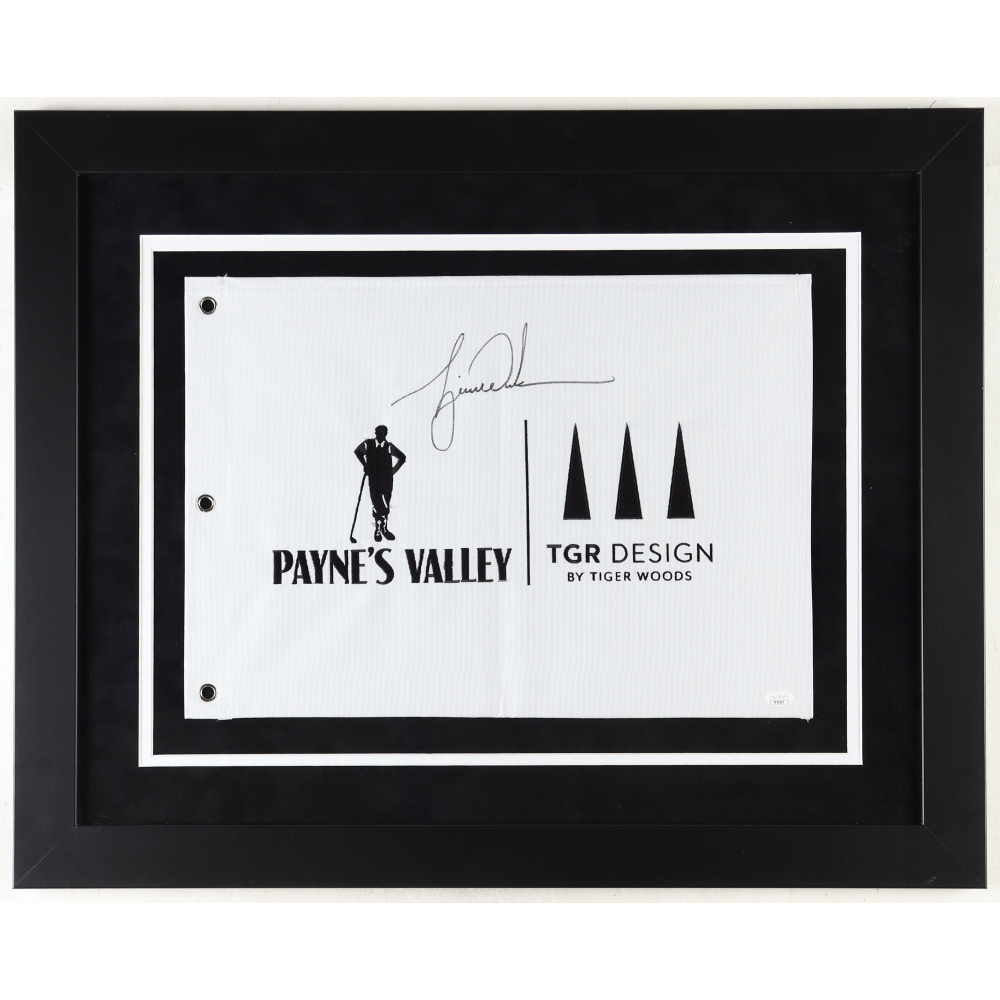 Tiger Woods Signed TGR Design "Payne’s Valley" Custom Framed Golf Flag ...