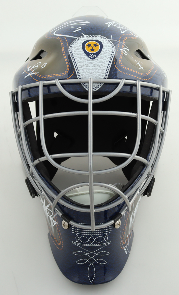 Predators Full-Size Franklin Goalie Helmet Team-Signed by (15) with ...