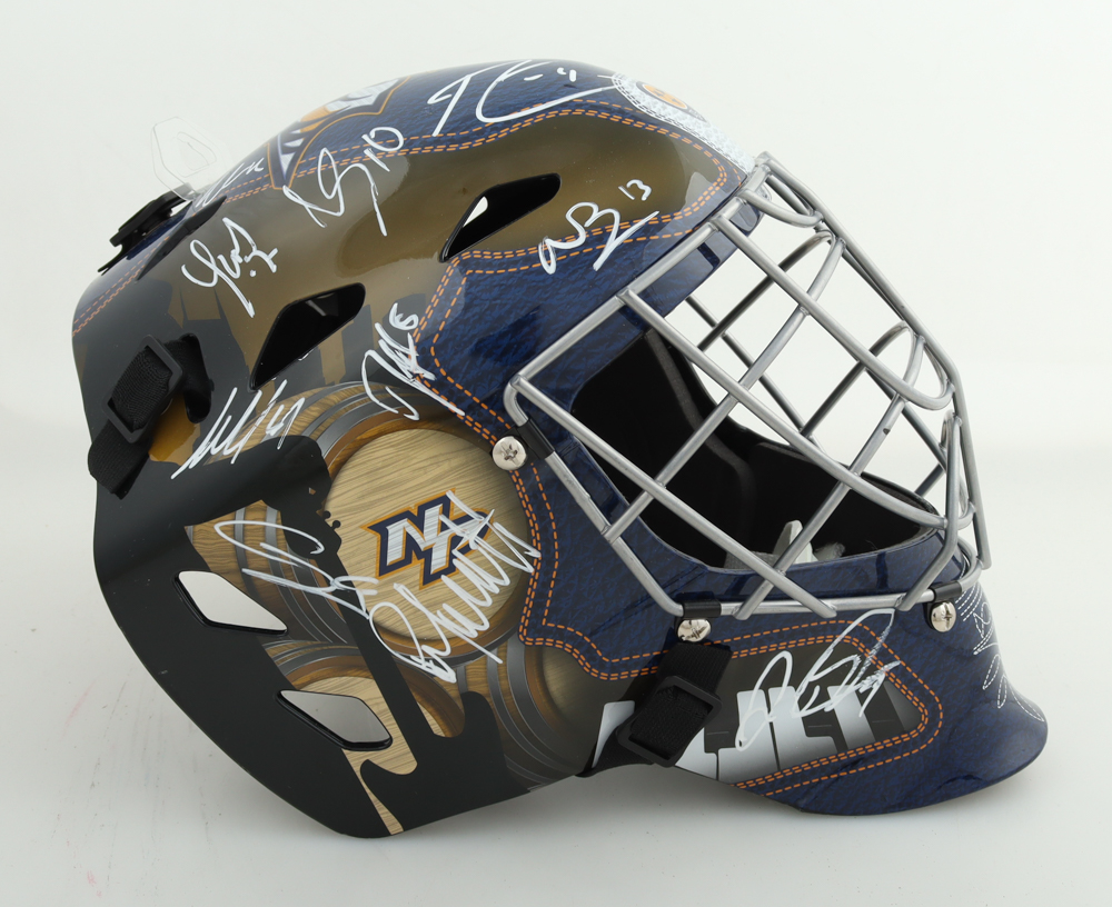 Predators Full-Size Franklin Goalie Helmet Team-Signed by (15) with ...