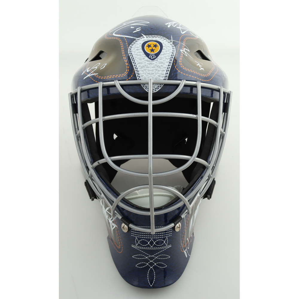 Predators Full-Size Franklin Goalie Helmet Team-Signed by (15) with ...