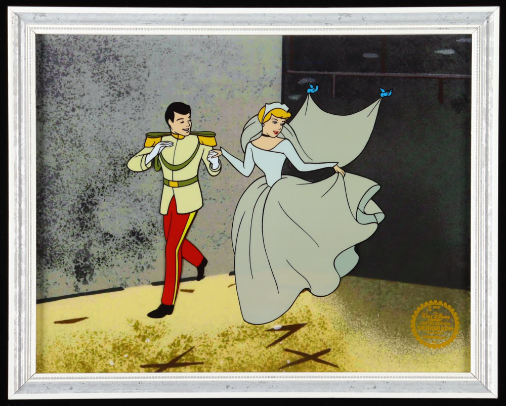 Walt Disney's "Cinderella" LE Custom Framed 2 Piece Animation Serigraph ...