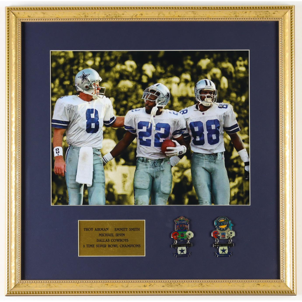 Troy Aikman, Emmitt Smith & Michael Irvin Custom Framed Photo Display ...