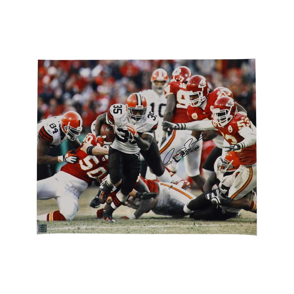 Jerome Harrison Signed Browns 16x20 Photo Inscribed "286 yds" (Playball ...
