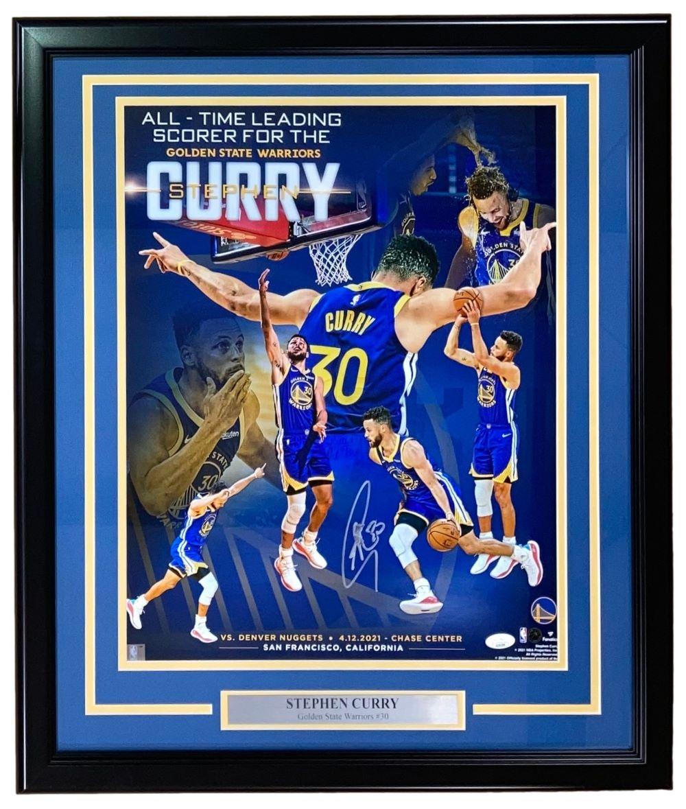 Stephen Curry Signed Warriors Custom Framed Photo Display (JSA ...