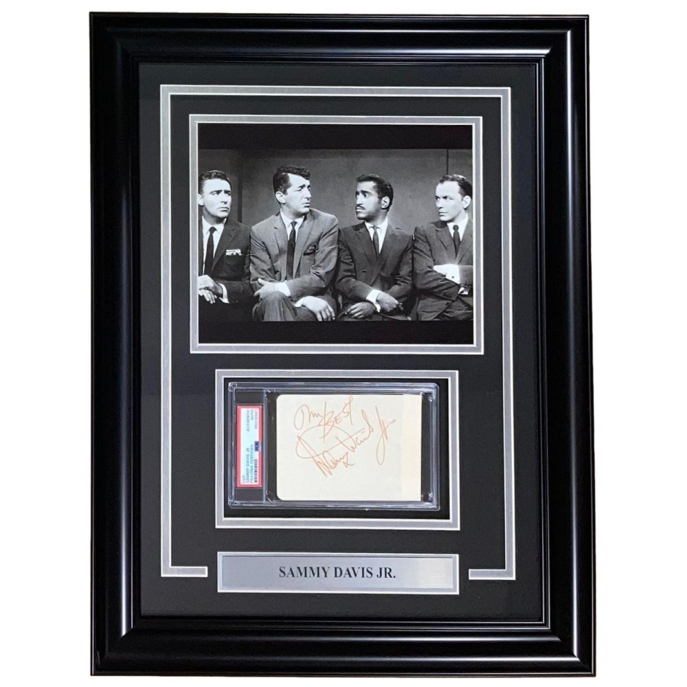 Sammy Davis Jr. Signed "Rat Pack" Custom Framed Cut Display (PSA ...