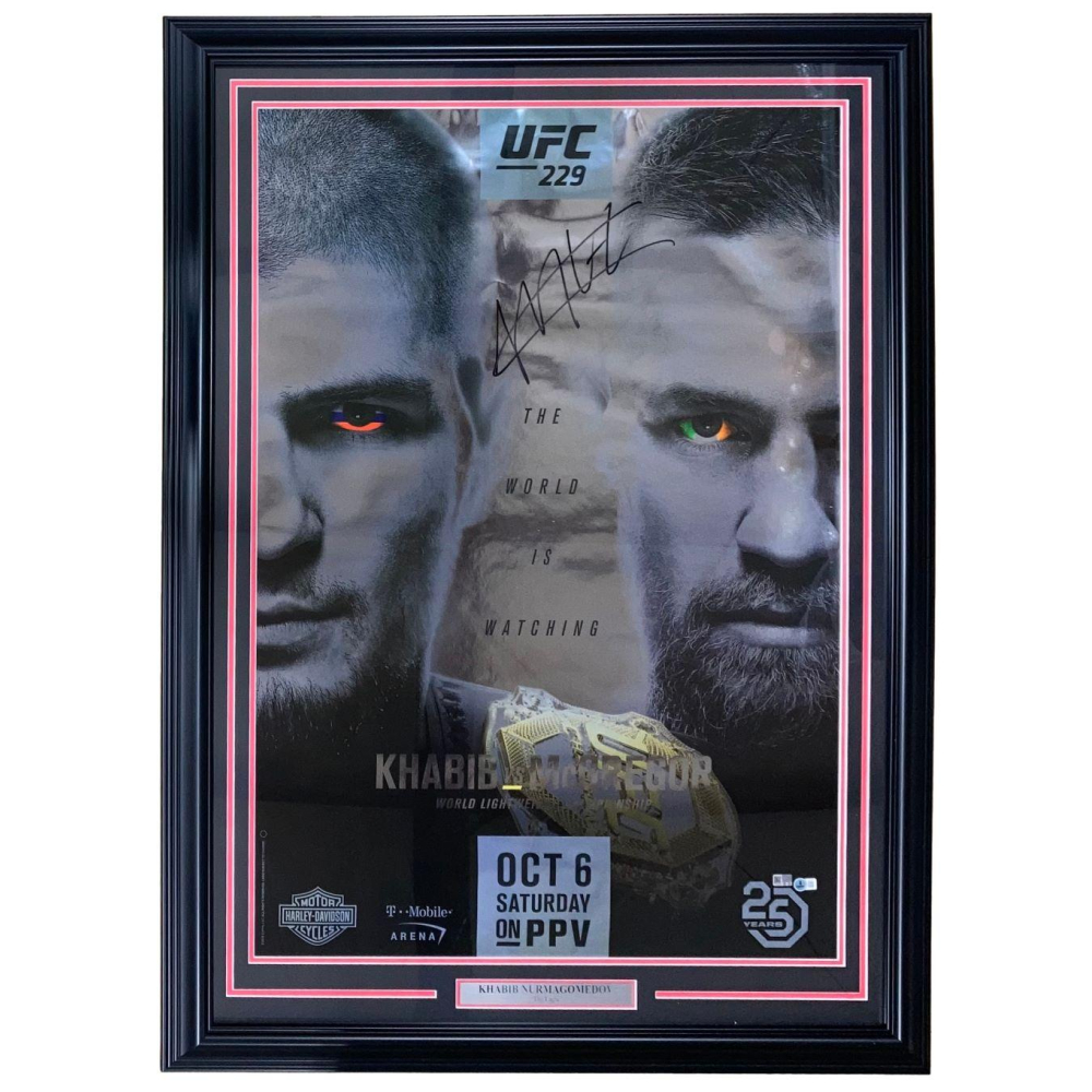 Khabib Nurmagomedov Signed UFC 229 Custom Framed Fight Poster (Beckett ...