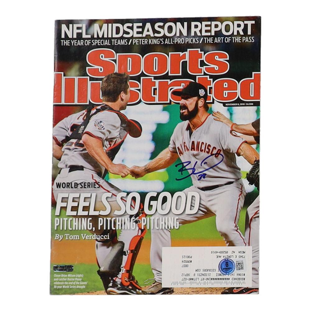 Brian Wilson Signed 2010 Sports Illustrated Magazine (Beckett ...