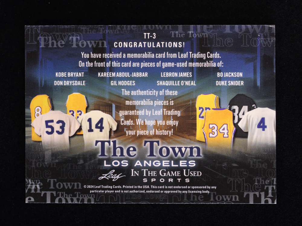 Kobe Bryant / Kareem Abdul-Jabbar / LeBron James / Bo Jackson / Don ...