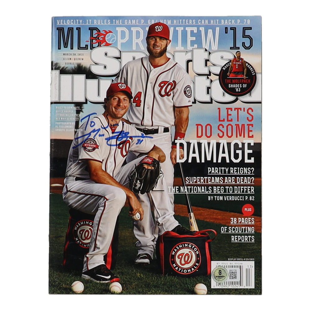 Max Scherzer Signed 2015 Sports Illustrated Magazine (Beckett ...