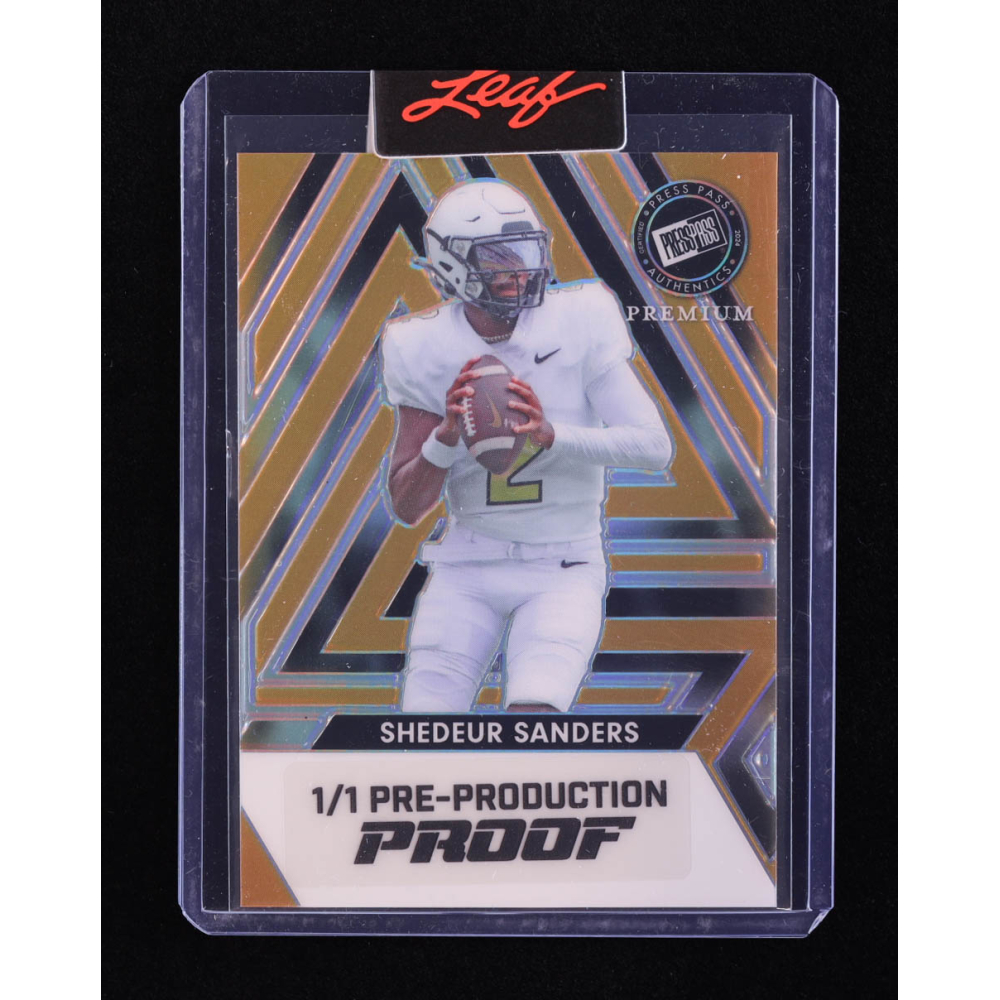 Shedeur Sanders 2024 Press Pass Premium Pre-Production Proof Prismatic Gold RC #1/1 | Pristine ...