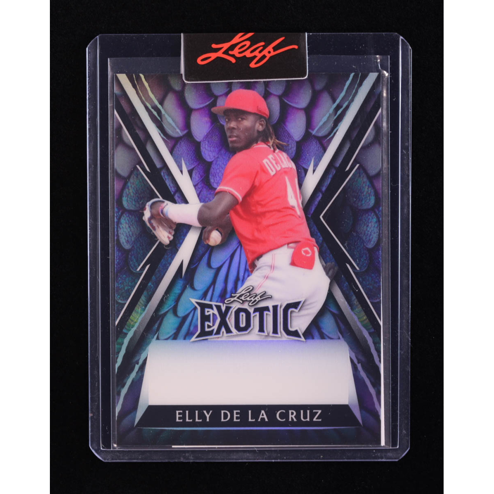 Elly De La Cruz 2023 Leaf Exotic Pre-Production Proof Prismatic Fish RC ...