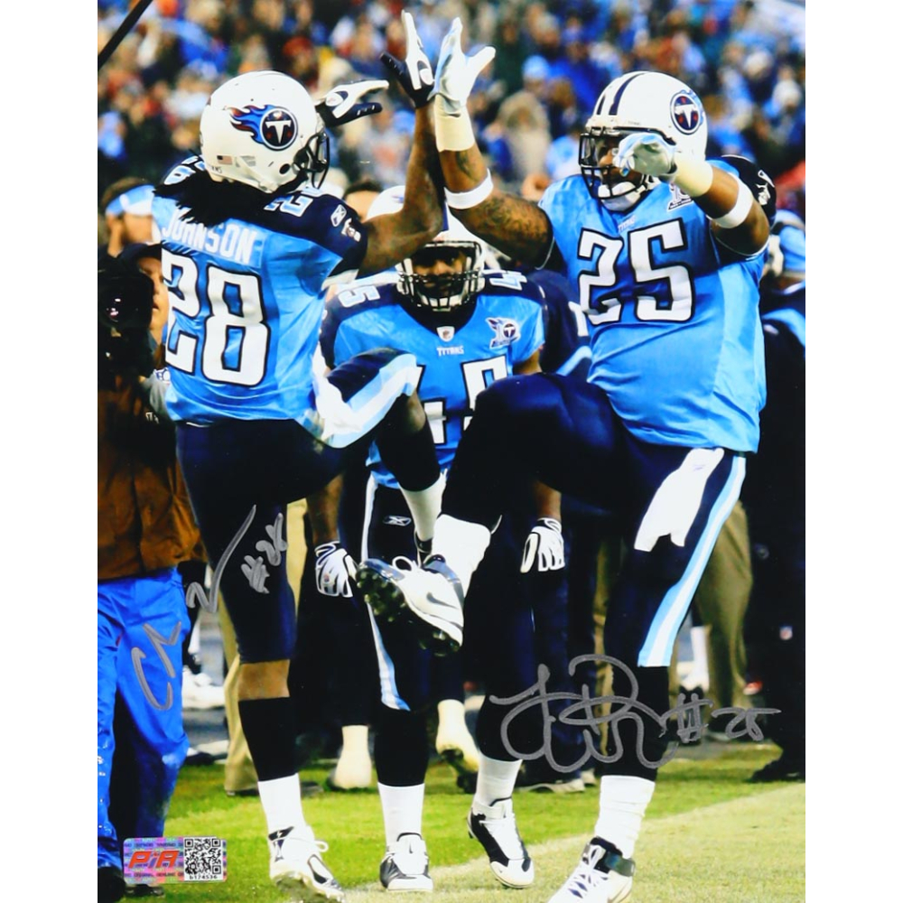 Chris Johnson & LenDale White Signed Titans 8x10 Photo (PIA) | Pristine ...