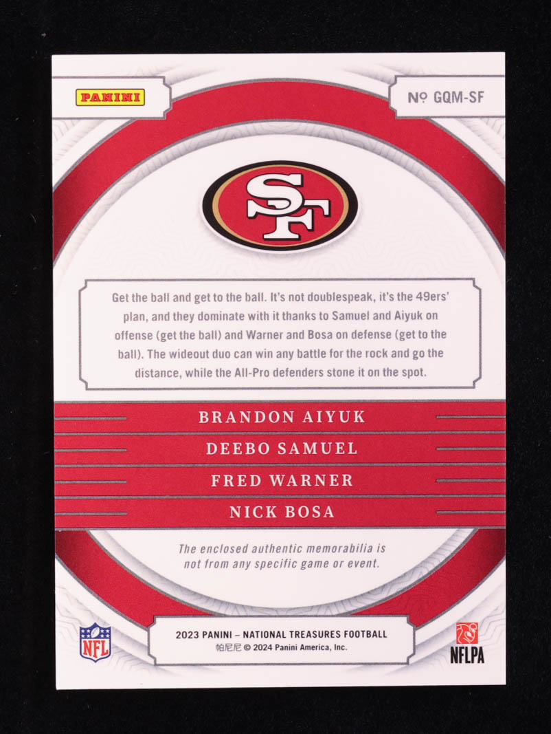 Brandon Aiyuk / Deebo Samuel / Fred Warner / Nick Bosa 2023 Panini ...