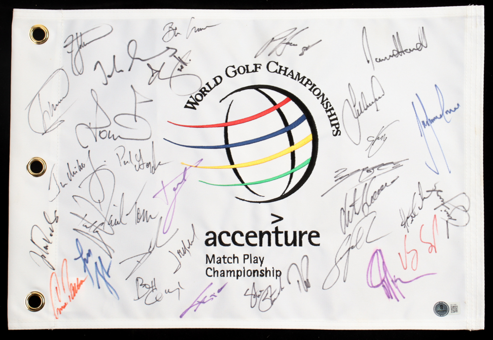 2009 WGC- Accenture MatchPlay Championship Golf Pin Flag Signed by (31 ...
