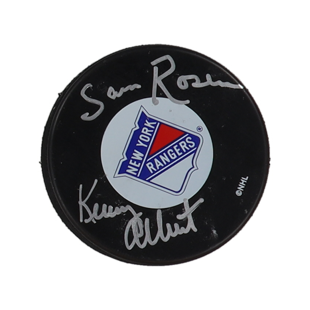 Sam Rosen & Kenny Albert Signed Rangers Logo Hockey Puck (PSA ...