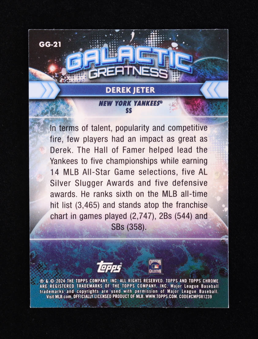 Derek Jeter 2024 Topps Cosmic Chrome Galactic Greatness #GG21 ...