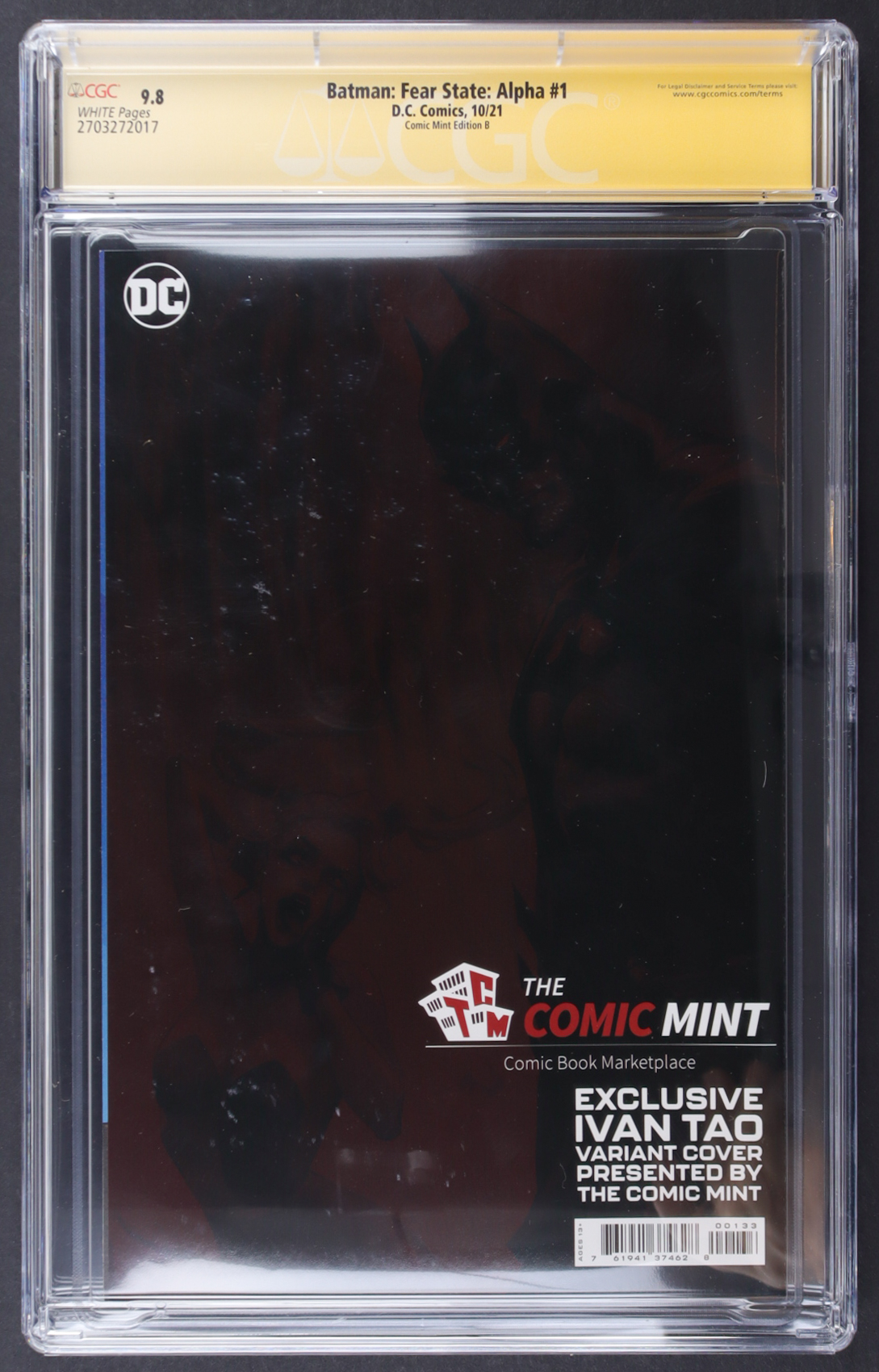 Ivan Tao Signed 2022 "Batman: Fear State: Alpha" Issue #1 DC Comic Book ...