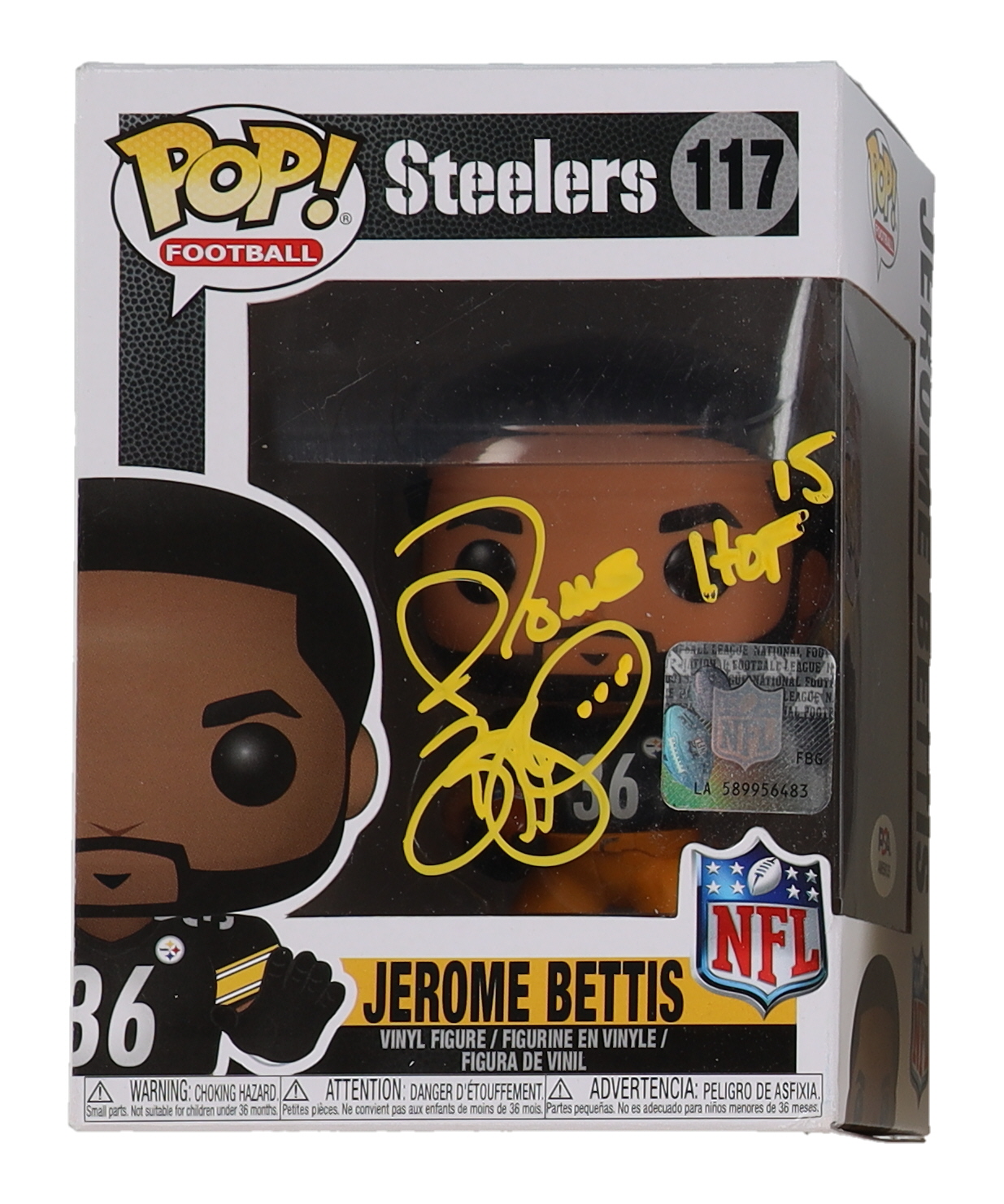 Jerome Bettis Signed Steelers #117 Funko Pop! Vinyl Figure Inscribed ...