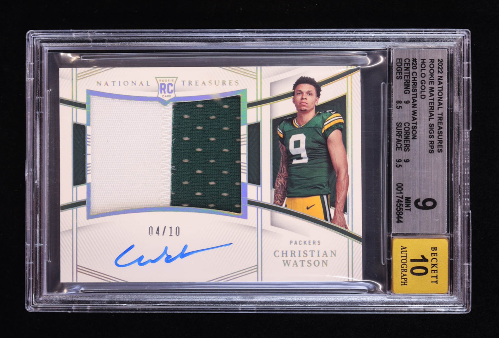 Christian Watson 2022 Panini National Treasures Rookie Material ...