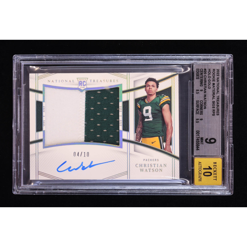 Christian Watson 2022 Panini National Treasures Rookie Material ...