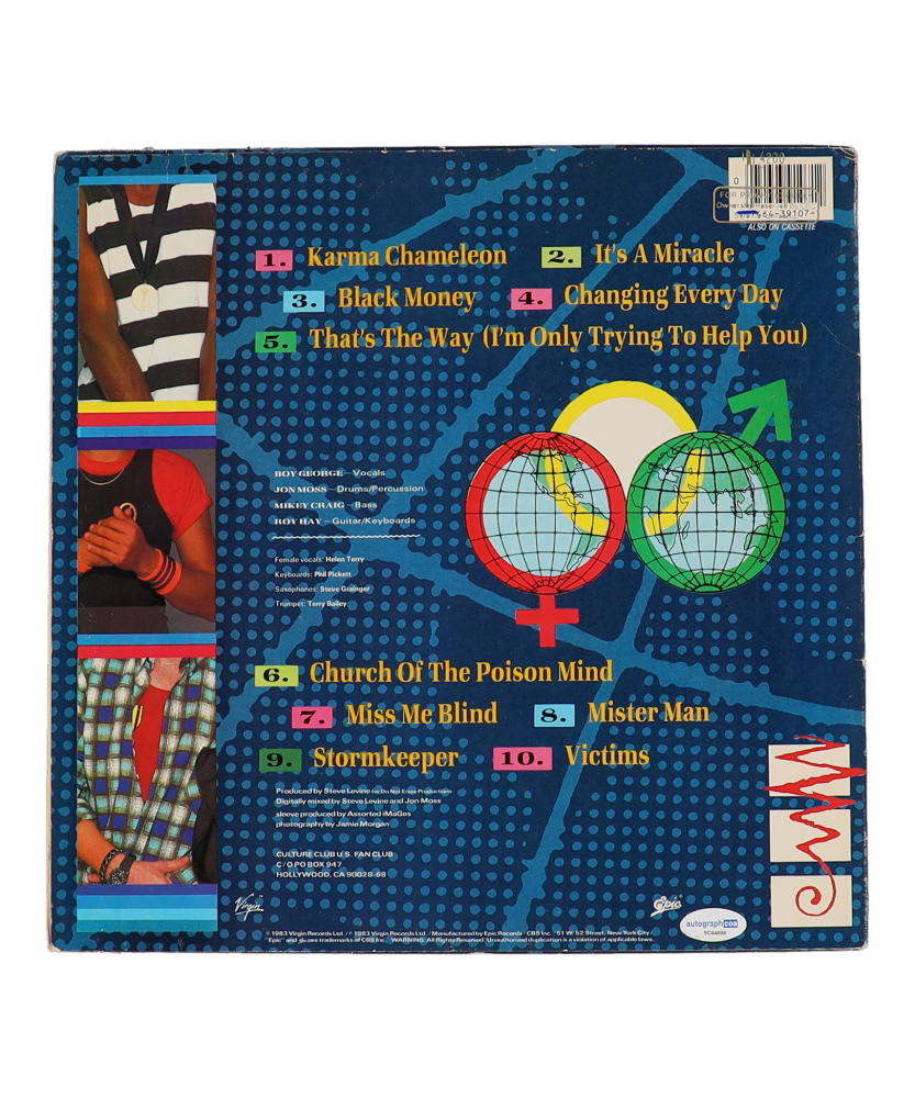 Boy George Signed "Colour By Numbers" Vinyl Record Album Sleeve ...