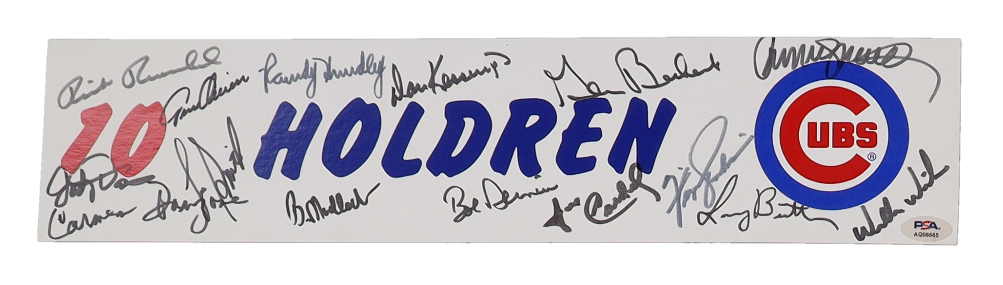 Cubs Locker Room Sign Signed By (15) with Ferguson Jenkins, Ryne ...