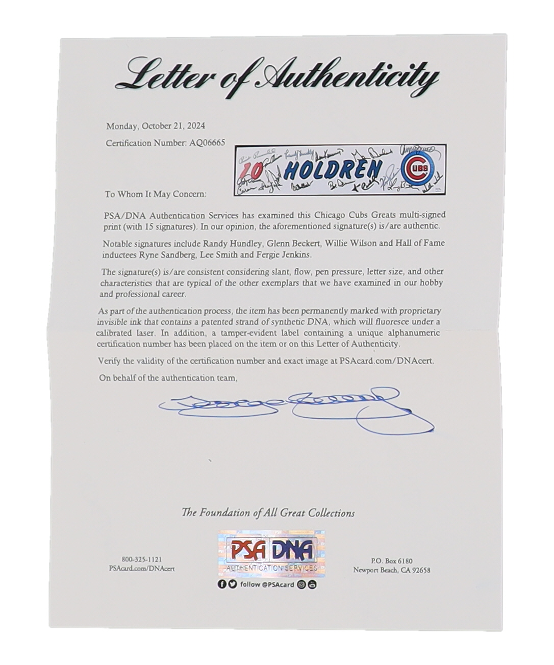 Cubs Locker Room Sign Signed By (15) with Ferguson Jenkins, Ryne ...