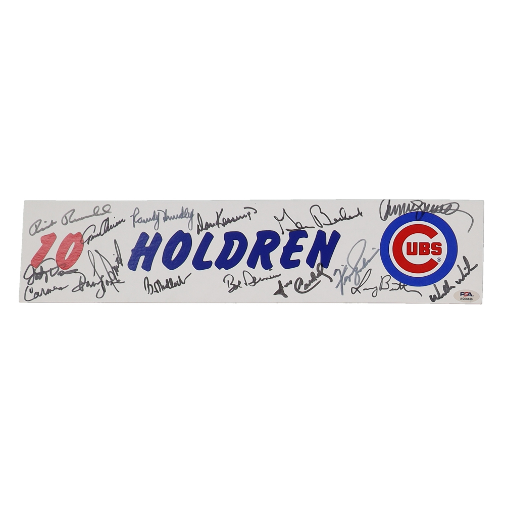 Cubs Locker Room Sign Signed By (15) with Ferguson Jenkins, Ryne ...
